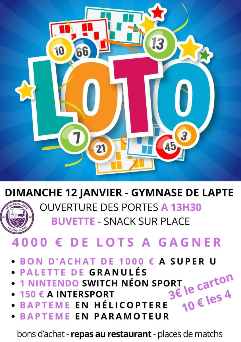 Actualités - ASGL - LOTO 🤩 - Mairie de Lapte